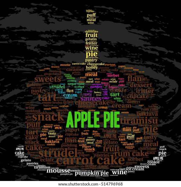 Apple Pie Word Cloud Celebration Cake Stock Vector (Royalty Free ...