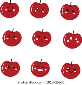 Apple Red Cute Emoji Vector Stock Vector (Royalty Free) 1818925685 ...