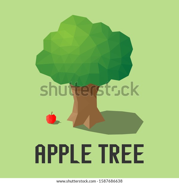 Apple Tree 3d Polygon Low Poly Stock Vector (Royalty Free) 1587686638 ...