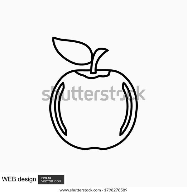 Apple Vector Outline Apple Apple Isolated: เวกเตอร์สต็อก (ปลอดค่าลิขสิทธิ์) 1798278589 ...