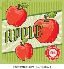 Apple Vintage Retro Signage Vector Stock Vector (Royalty Free ...