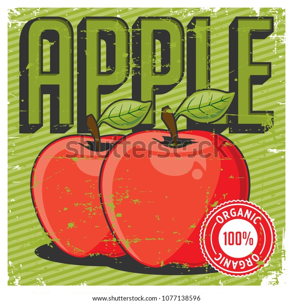 Apple Vintage Retro Signage Vector Stock Vector (Royalty Free ...
