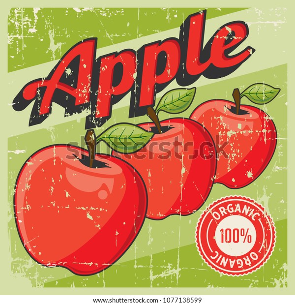 Apple Vintage Retro Signage Vector Stock Vector (Royalty Free ...