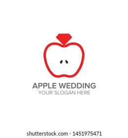 Apple Wedding Icon Logo Design Template Stock Vector (Royalty Free ...