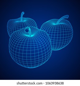 Apple Wireframe Low Poly Mesh Vector Stock Vector (Royalty Free ...