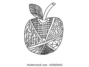 Apple Zentangle Style Stock Vector (Royalty Free) 429603442 | Shutterstock