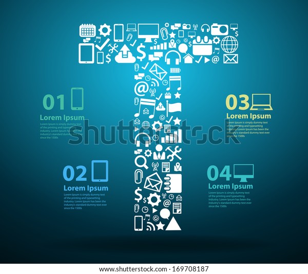 Application Icons Alphabet Letters T Design Stock Vector (Royalty Free ...