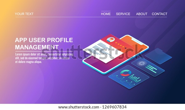 Application Users User Profile Management App Stock Vector (Royalty ...
