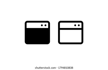 Application Window Icon Outline Glyph Style Stock Vector (Royalty Free ...