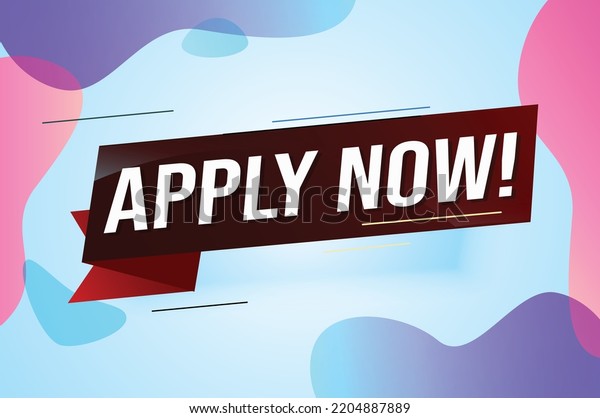 Apply Now Banner Design Template Marketing Stock Vector (Royalty Free ...