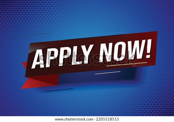 Apply Now Banner Design Template Marketing Stock Vector (Royalty Free ...