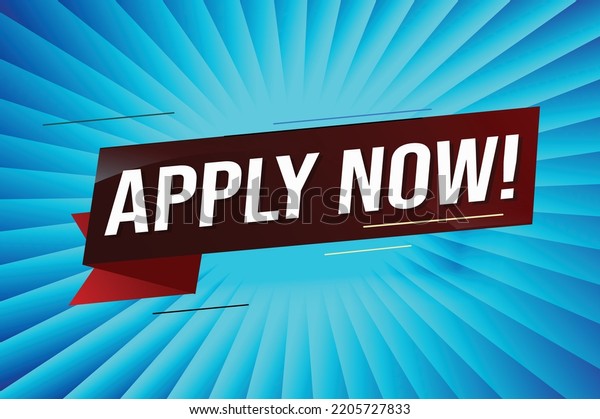 Apply Now Banner Design Template Marketing Stock Vector (Royalty Free ...