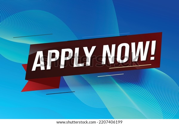 Apply Now Banner Design Template Marketing Stock Vector (Royalty Free ...