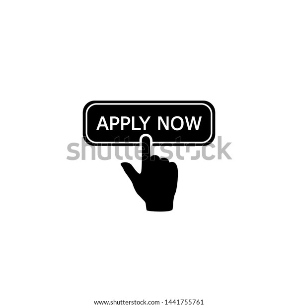 Apply Now Icon Flat Style Finger Stock Vector (Royalty Free) 1441755761