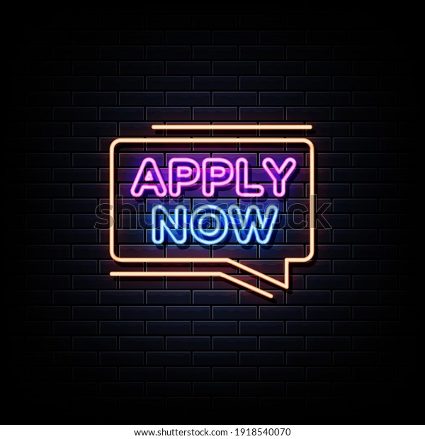 Apply Now Neon Signs Vector Stock Vector (Royalty Free) 1918540070 ...