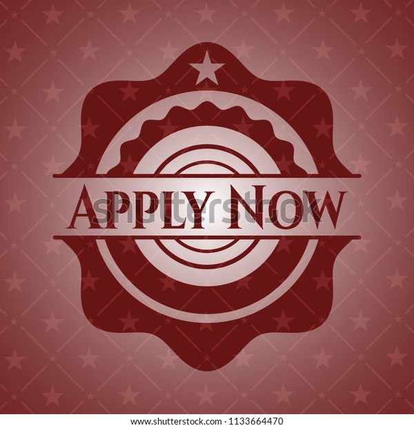 Apply Now Realistic Red Emblem Stock Vector (Royalty Free) 1133664470 ...