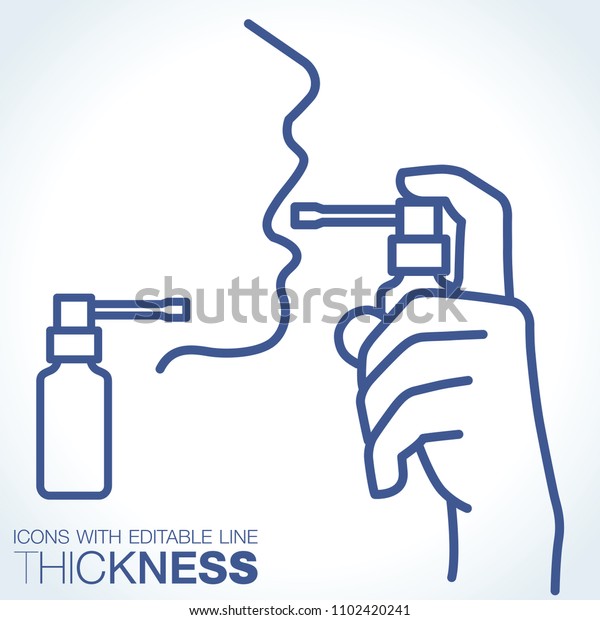 Applying Oral Spray Vector Icon Stock Vector (Royalty Free) 1102420241