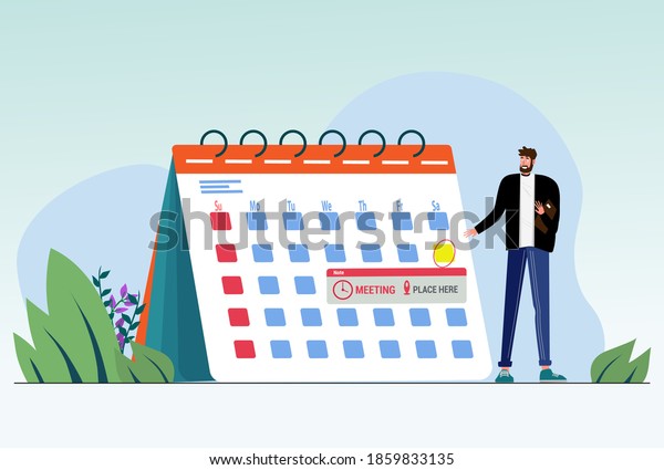 Appointment Booking Calendar Vector Illustration Stock Vector (Royalty ...