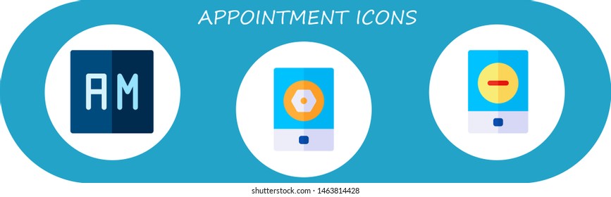 Appointment Icon Set 3 Flat Appointment Stock Vector (Royalty Free ...