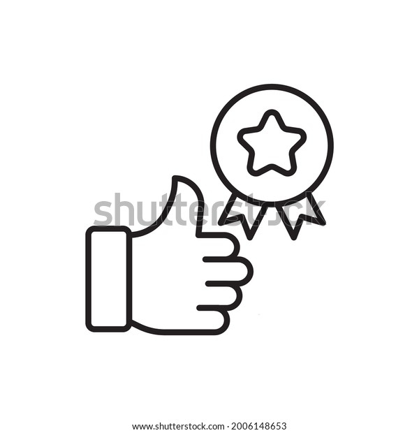 Appreciation Vector Outline Icon Style Illustration Stock Vector ...