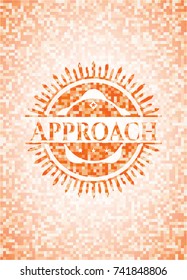 Approach Orange Mosaic Emblem Background Stock Vector (Royalty Free ...