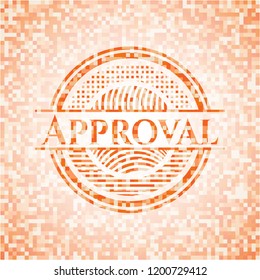 Approval Abstract Orange Mosaic Emblem Stock Vector (Royalty Free ...