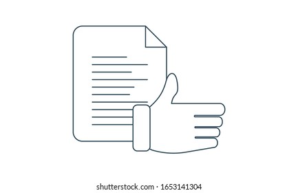 Approval Document Iconcustomer Review Paper Thumbs Stock Vector ...