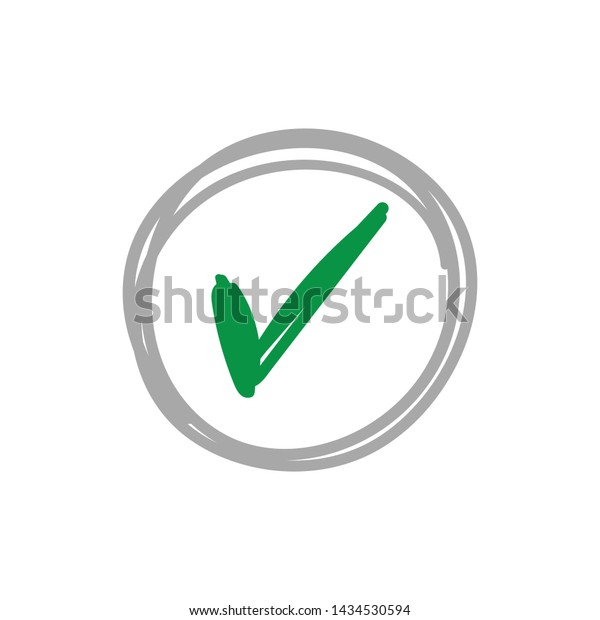 Approval Tick Doodle Hand Drawn Checkmark Stock Vector (Royalty Free ...