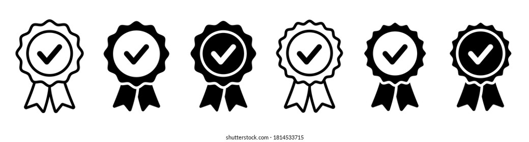Quality Icon Set Approval Check Vector Stock Vector (Royalty Free ...
