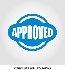 Approve Approved Blue Sign Stock Vector (Royalty Free) 693326032 ...