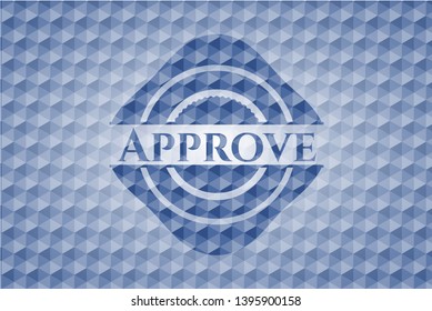 Approve Blue Hexagon Emblem Vector Illustration Stock Vector (Royalty ...
