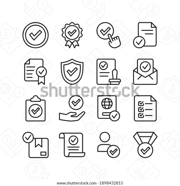 Approve Icon Set Contains Such Icons Stock Vector (Royalty Free ...