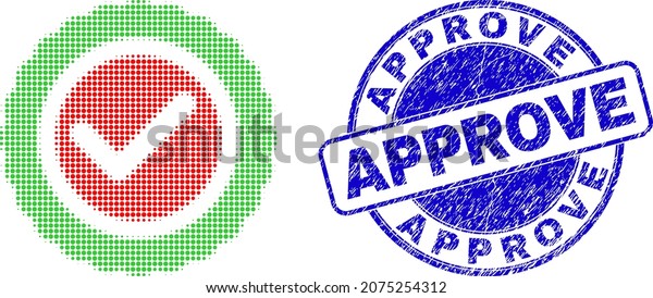 Approve Seal Halftone Dotted Icon Approve Stock Vector (Royalty Free ...