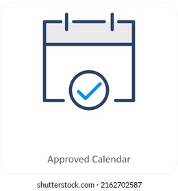 Approved Calendar Verify Icon Concept Stock Vector (Royalty Free ...