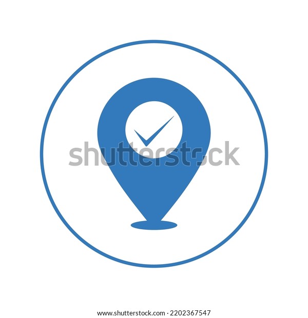 Approved Check Mark Location Icon Circle Stock Vector (Royalty Free ...