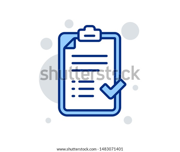 Approved Checklist Line Icon Accepted Confirmed Stock Vector (Royalty ...