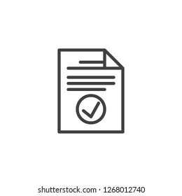 Approved Document File Outline Icon Linear: เวกเตอร์สต็อก (ปลอดค่า ...