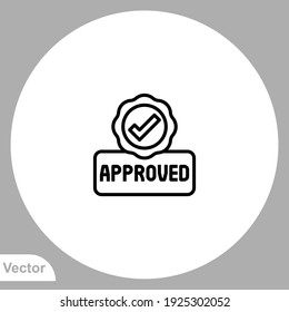 Approved Icon Sign Vectorsymbol Logo Illustration Stock Vector (Royalty ...