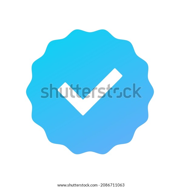 Approved Icon White Check Mark Blue Stock Vector (Royalty Free ...