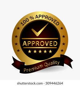 100 Approved Label Illustration Stock Vector (Royalty Free) 1310820698