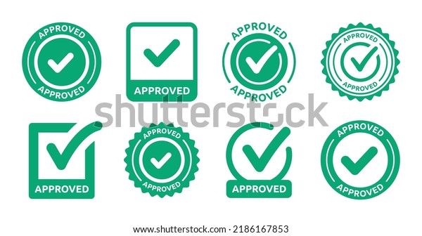 Approved Label Icon Sign Vector Set Stock Vector (Royalty Free ...