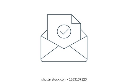 Approved Mail Icon Verification Letter Concept Stock Vector (Royalty ...