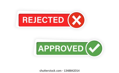 Approved Rejected Check Mark Cross Mark: เวกเตอร์สต็อก (ปลอดค่า ...