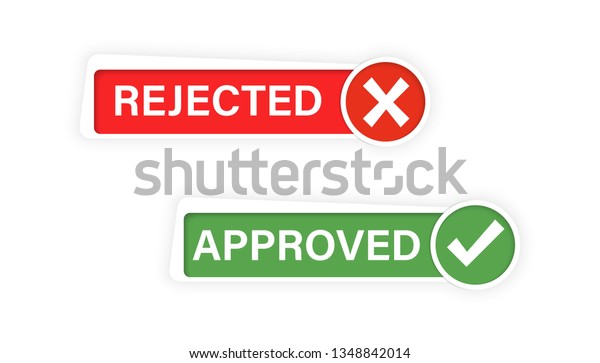 Approved Rejected Check Mark Cross Mark: เวกเตอร์สต็อก (ปลอดค่า ...