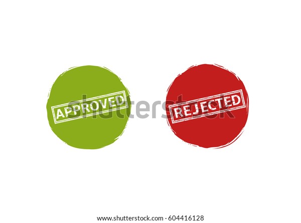 Approved Rejected Labels Green Red Prints Stock Vector (Royalty Free ...