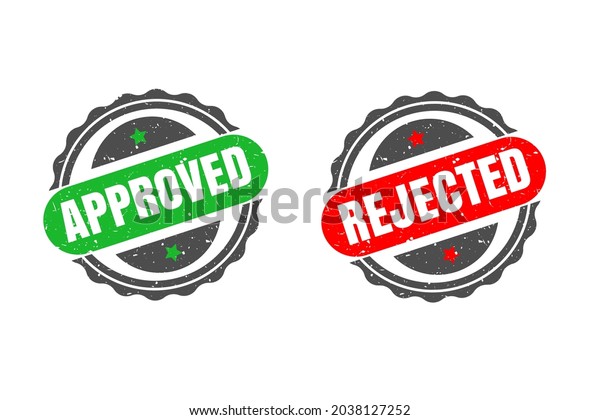 Approved Rejected Stamps Approval Sticker Rejection Stock Vector ...