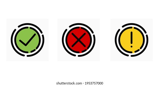 Approved Rejected Warning Icon Mbe Style Stock Vector (Royalty Free ...