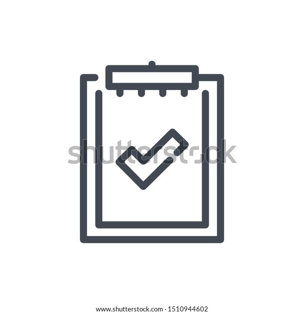 Approved Report Line Icon Clipboard Check Stock Vector (Royalty Free ...