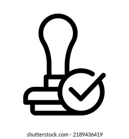 Approved Stamp Line Icon Check Mark Stock Vector (Royalty Free ...