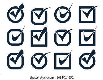 Approved Symbol Check Mark List Icons Stock Vector (Royalty Free ...